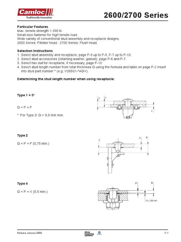 2600-2700-Series Stud | PDF | Washer (Hardware) | Rivet