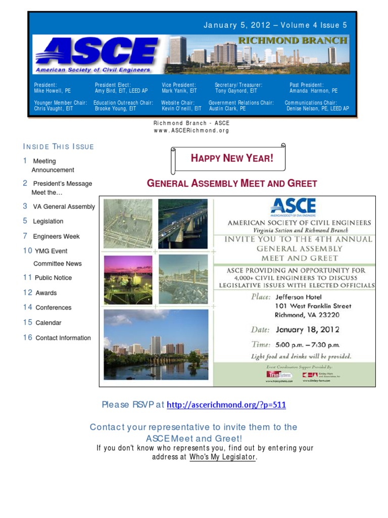 2012 January - ASCE Richmond Newsletter | PDF | Science | Engineering