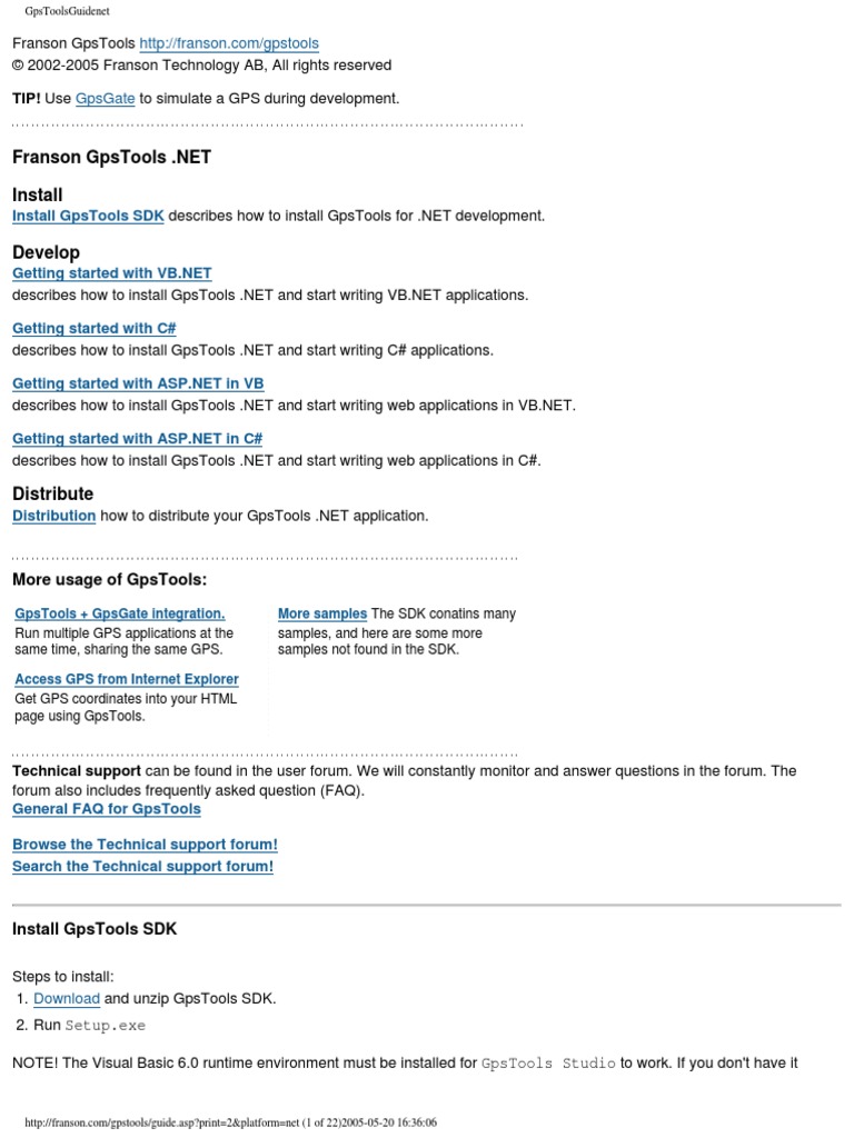 Gps Tools Guide Net | PDF | Internet Explorer | Microsoft Windows