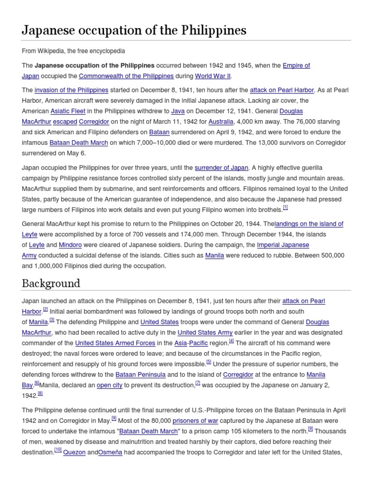 Japanese Occupation of the Philippines | International Security ...