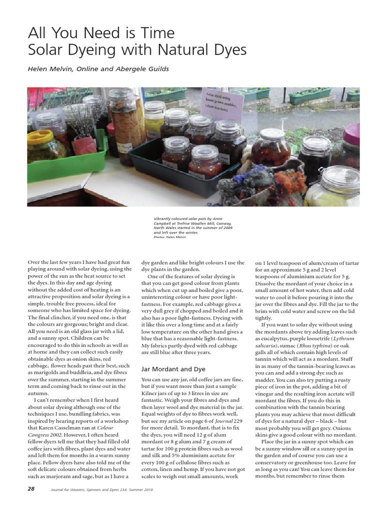 Solar Dyeing | PDF | Dyeing | Dye