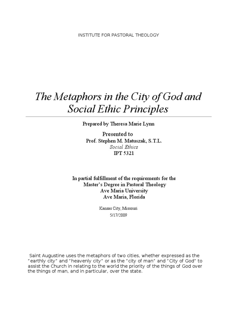 Saint Augustine and Social Ethics Principles | PDF | Catholic Social ...
