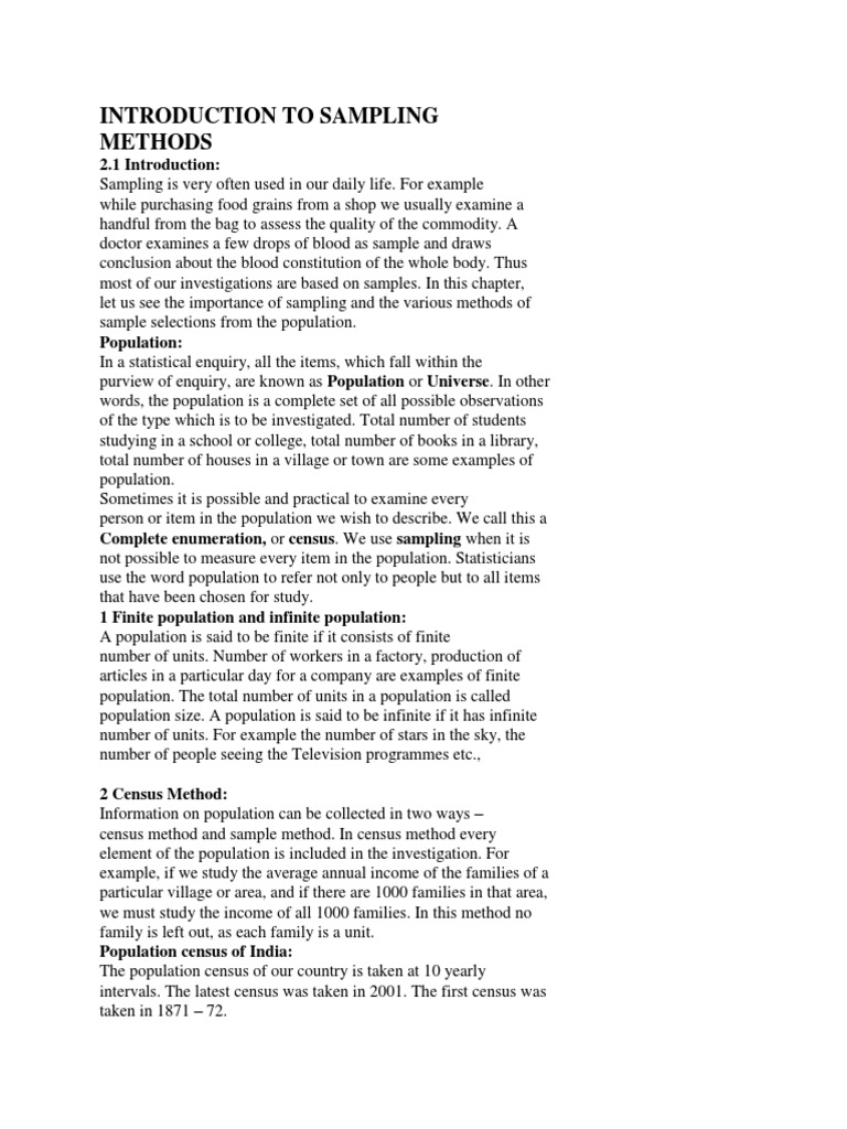 Introduction To Sampling | PDF | Stratified Sampling | Sampling (Statistics)