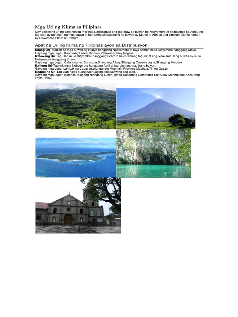 Mga Uri NG Klima Sa Pilipinas | PDF