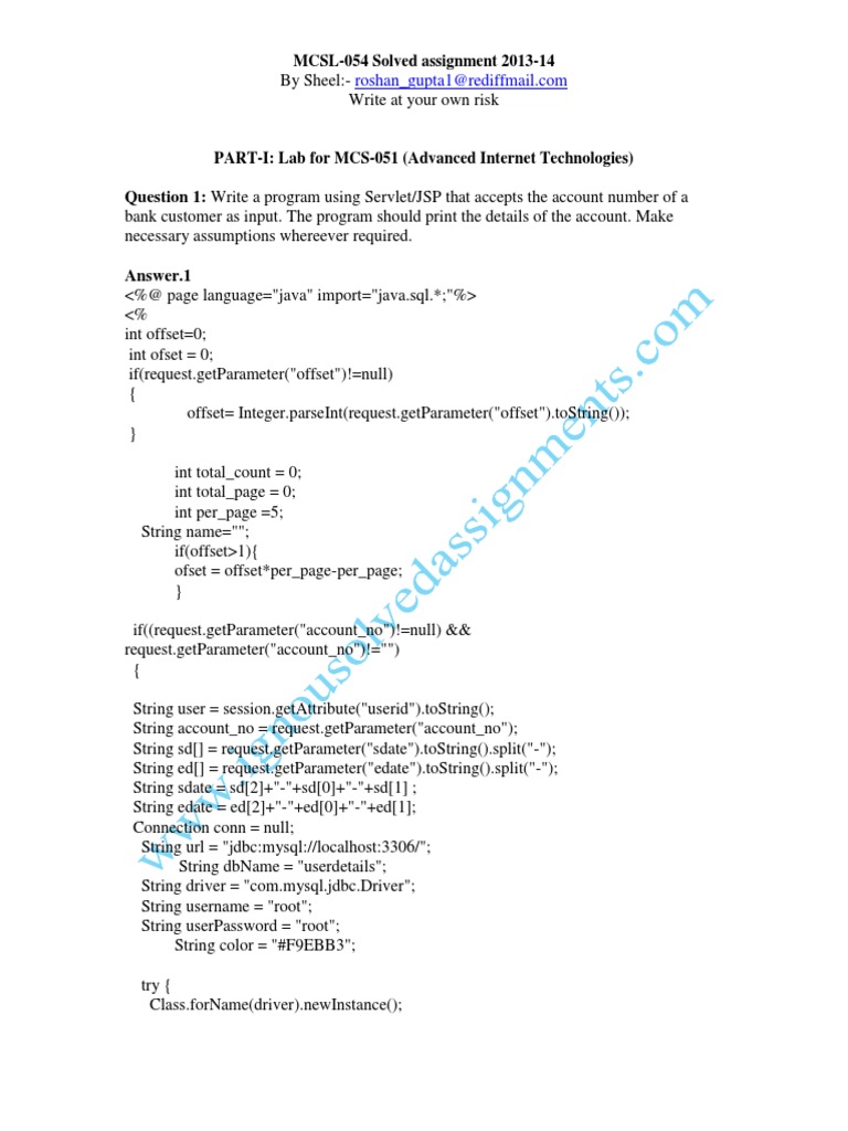 MCSL-054 Solved Assignment 2013-14 | PDF | Computer Programming | Programming Paradigms