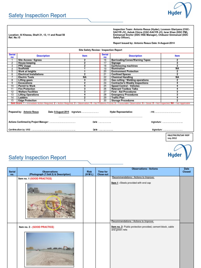 Safety Joint Inspection Report 9-Reply | PDF | Industries | Transport