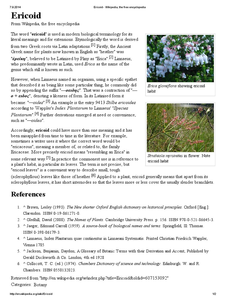 Ericoid 1 | PDF | Latin | Botany
