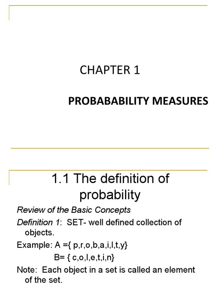 CHAPTER1a 1 | PDF | Intersection (Set Theory) | Probability