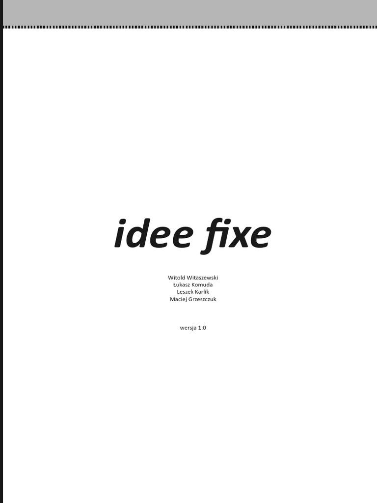 Idee Fixe 1.0 | PDF