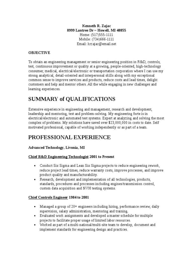 Sample Resume | PDF | Atomic Physics | Electron