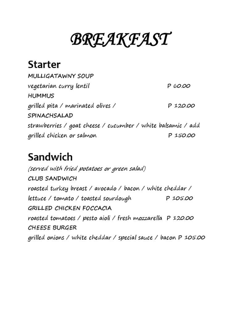Breakfast | PDF