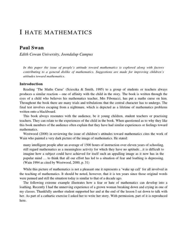 I Hate Maths | PDF | Space Shuttle Solid Rocket Booster | Teachers