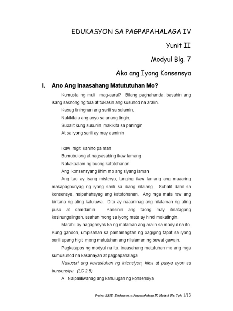 EP IV Modyul 7 | PDF