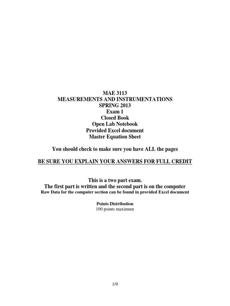 Measurements and Instrumentation Test Examples | PDF | Accuracy And ...