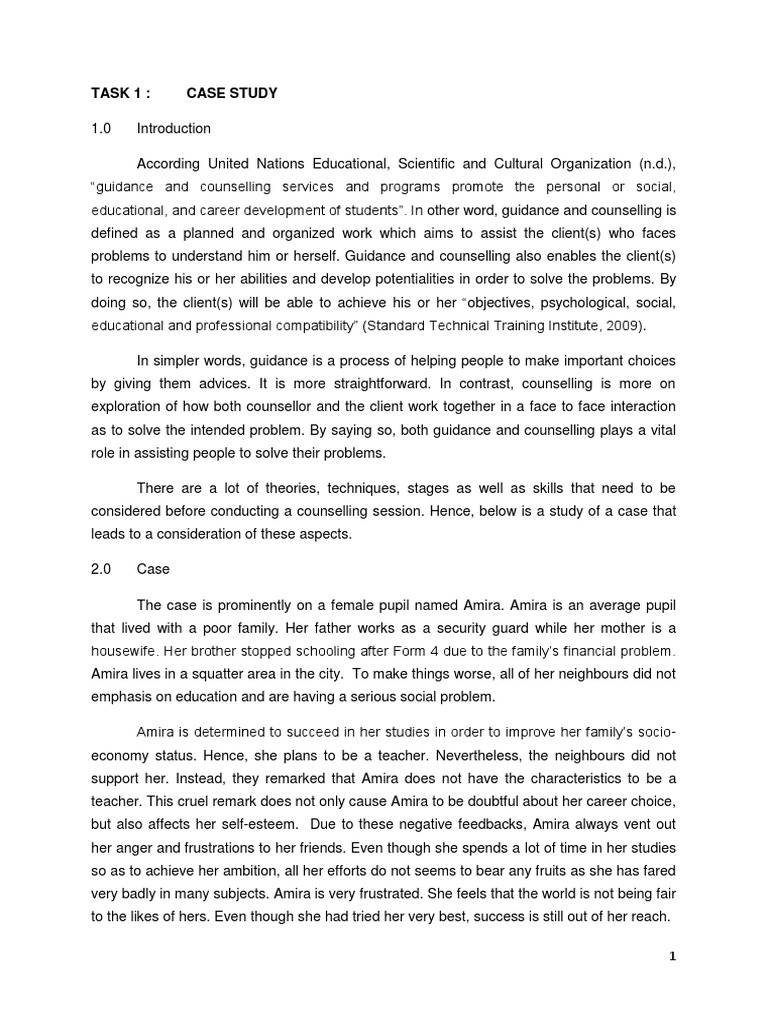 Case Study | PDF | Psychotherapy | Nonverbal Communication