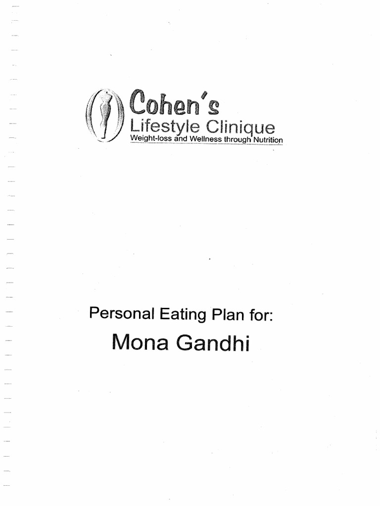 Cohen S Diet Plan | PDF