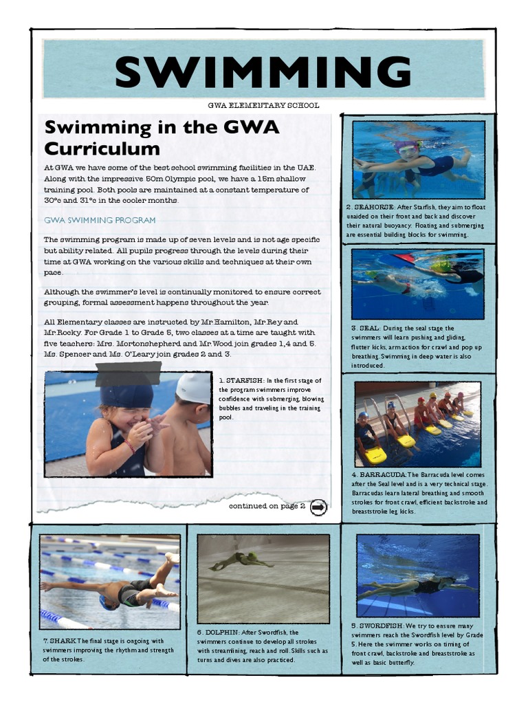 Curriculum Swimming 2014 | PDF | Swimming (Sport) | Water Sports