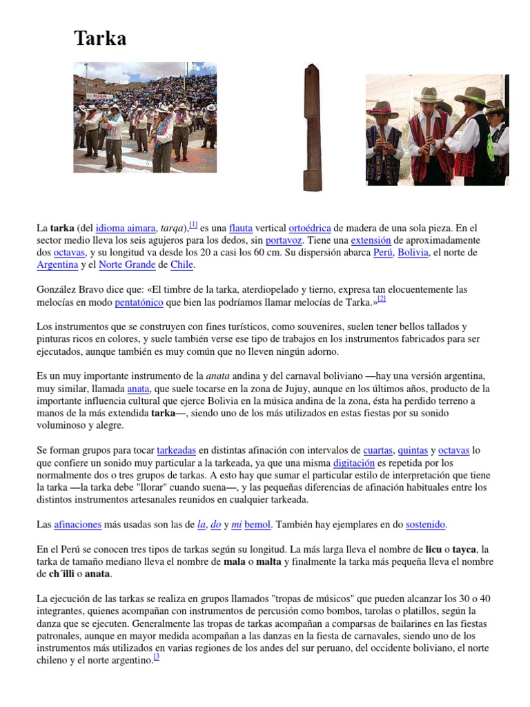 Historia y tipos de la tarka | PDF | Instrumentos musicales ...