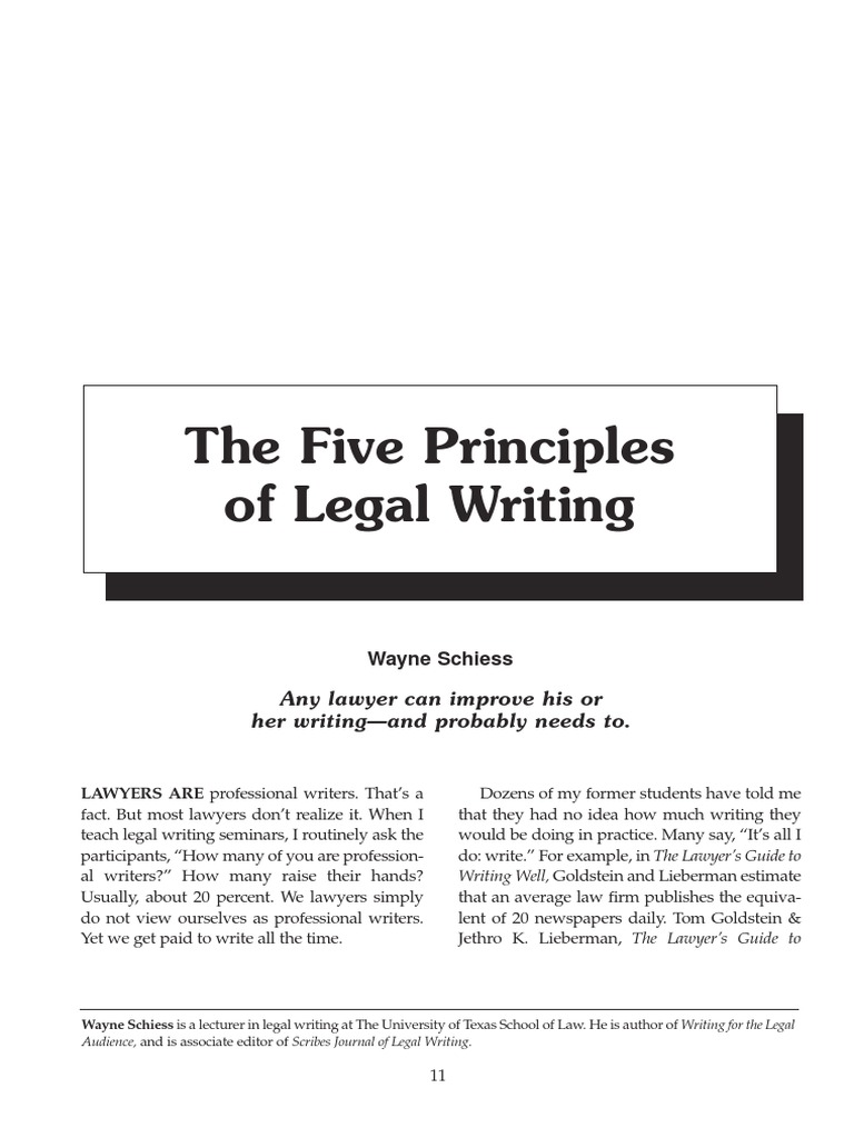 Lecture-6 - Principles of Legal Writing | PDF | Lawyer | Justice