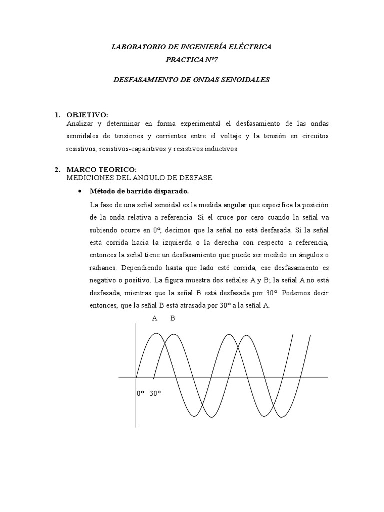 Desfasamiento de Ondas Senoidales | PDF | voltaje | Impedancia eléctrica