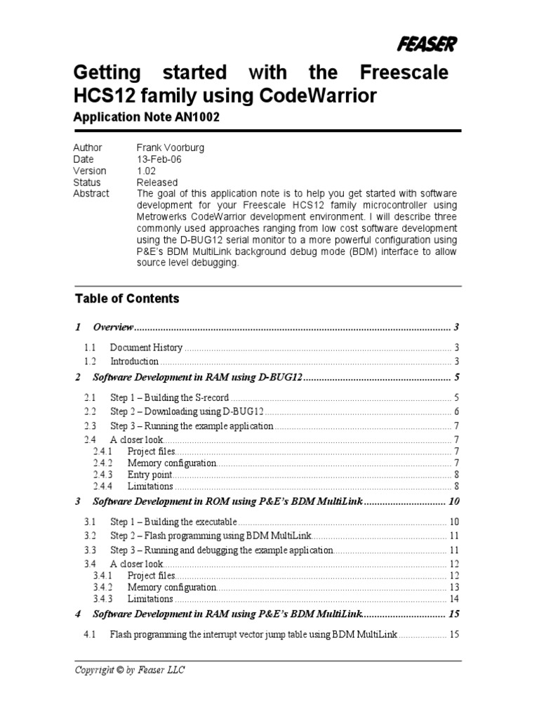 AN1002 Getting Started With HCS12 | PDF | Flash Memory | Microcontroller