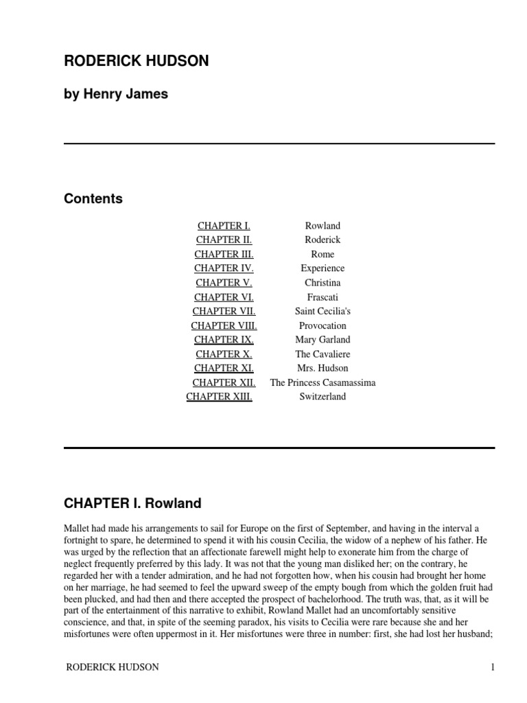 Roderick Hudson by James, Henry, 1843-1916 | PDF