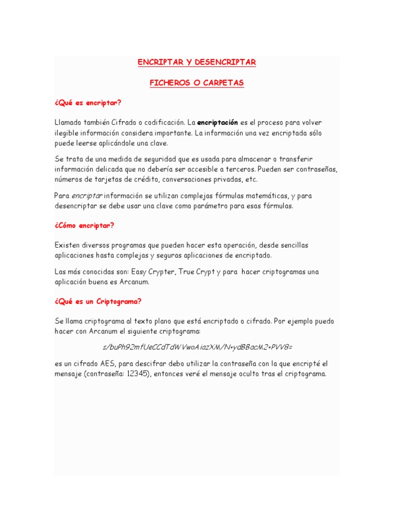 Encriptar y Desencriptar | PDF | Archivo de computadora | Contraseña