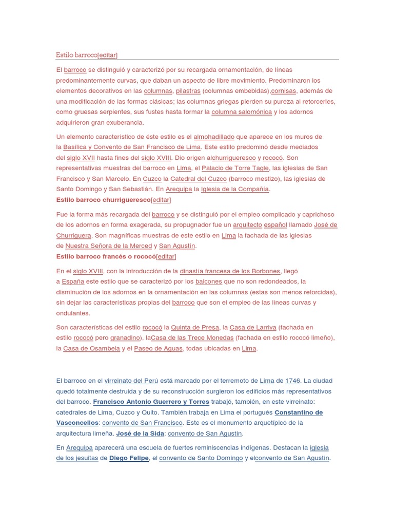 Barroco en El Perú | PDF | Barroco | Lima