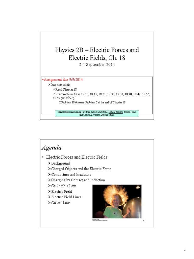 P2B Electric Forces and Electric Fields | PDF | Electric Charge ...