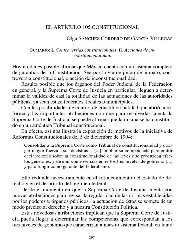 Articulo 105 Constitucional | PDF | Derecho