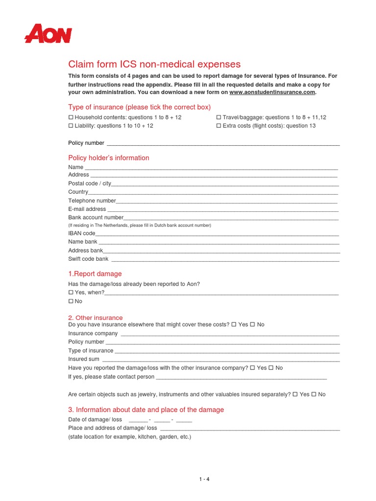 INT Claim Form General | PDF | Deductible | Liability Insurance