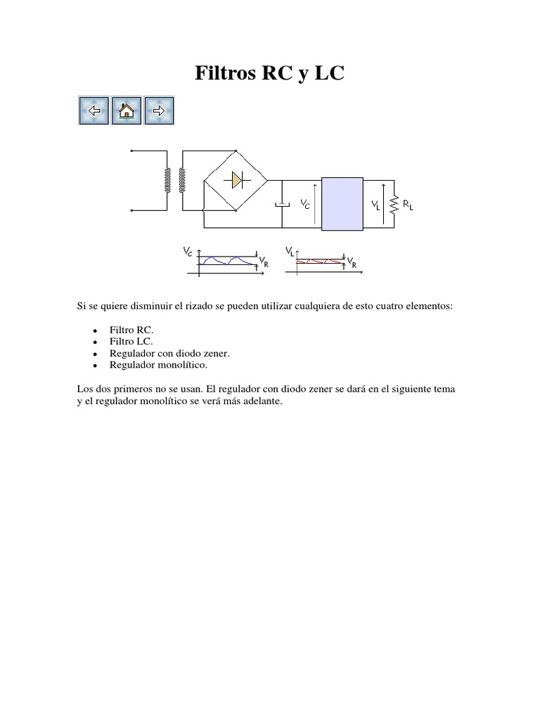 Filtros RC y LC en Circuitos Electrónicos | PDF | Inductor | Condensador