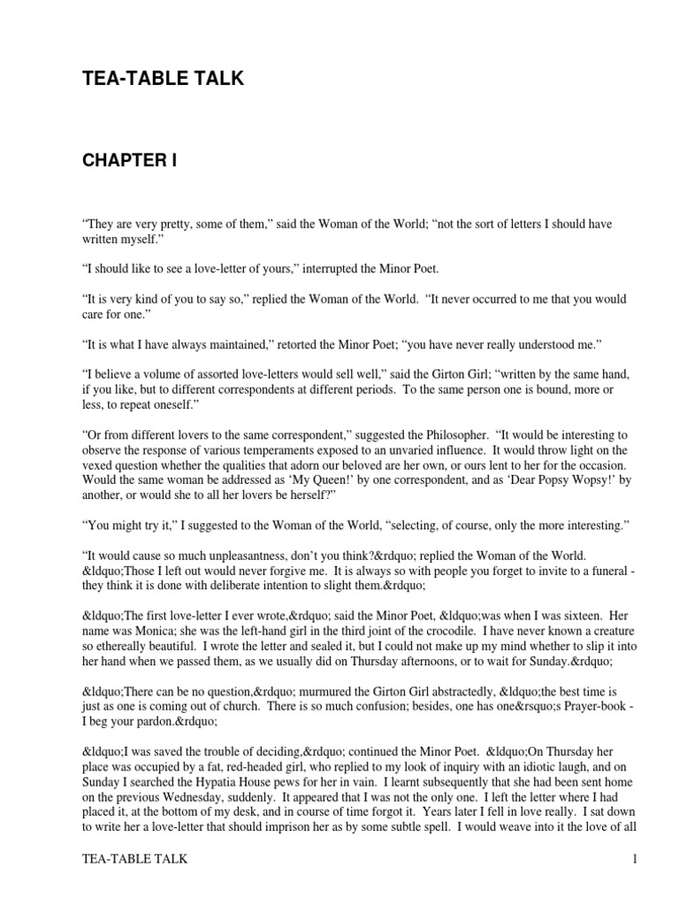 Tea-Table Talk by Jerome, Jerome K. (Jerome Klapka), 1859-1927 | PDF