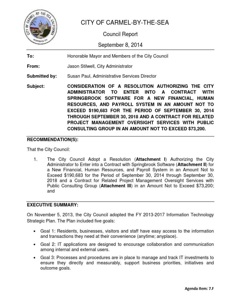 Contract With Springbrook Software | PDF | Indemnity | Enterprise Resource Planning