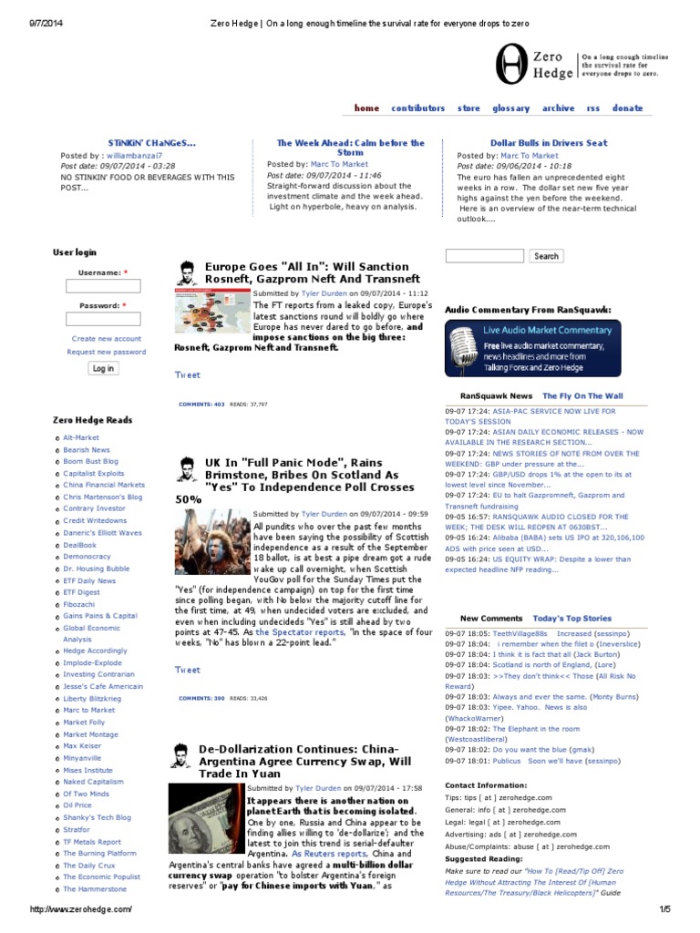 Zero Hedge - On A Long Enough Timeline The Survival Rate For Everyone ...
