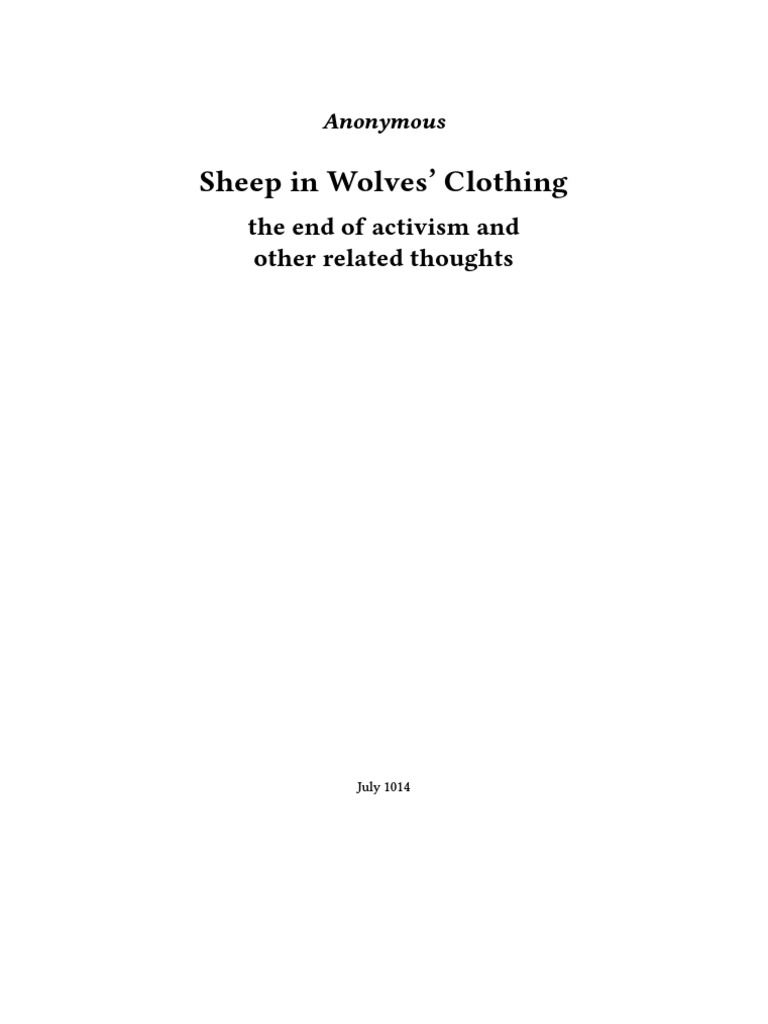 Anonymous Sheep in Wolves Clothing | PDF | Reality | Philosophical Realism