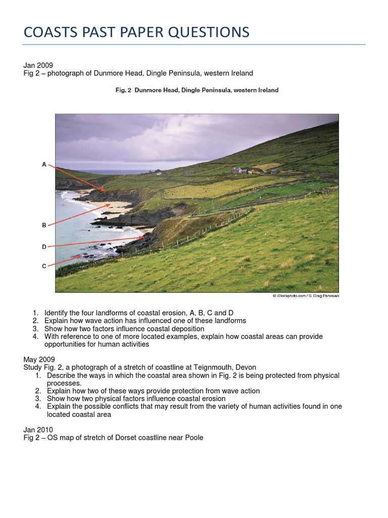 Coastal Processes Past Paper Questions | PDF | Coast | Erosion