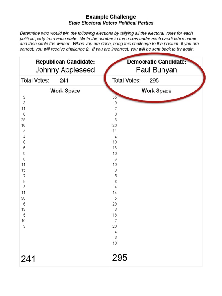 Electoral Vote Tally Challenge | PDF
