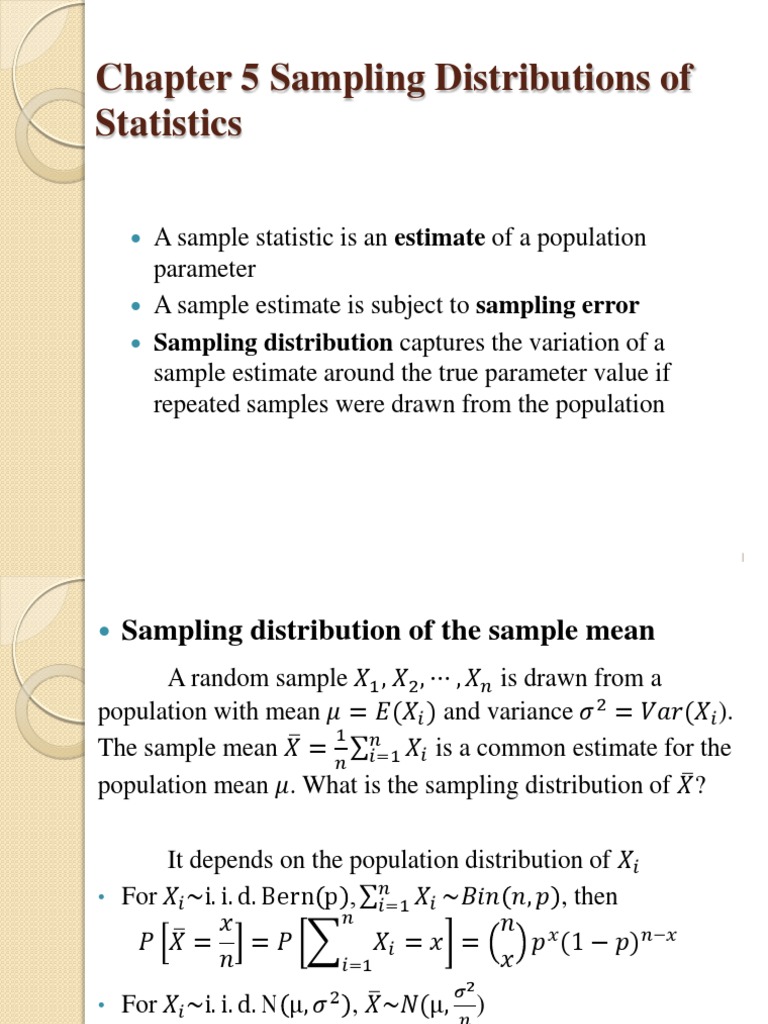 Chapter 5 Sampling Distributions of Statistics | PDF | Mean | Variance
