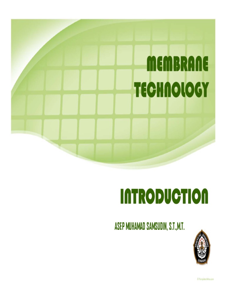 INTRODUCTION (Membrane Technology) | PDF