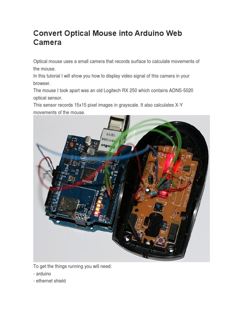 Convert Optical Mouse Into Arduino Web Camera | PDF | Hypertext ...