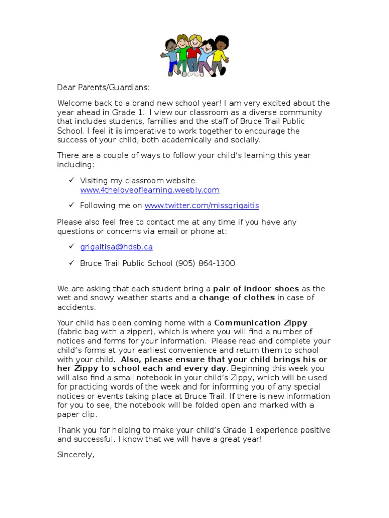 Parent Note Home | PDF