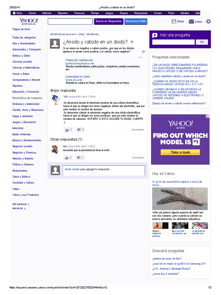 ¿Anodo y Catodo en Un Diodo | PDF | Cátodo | Diodo