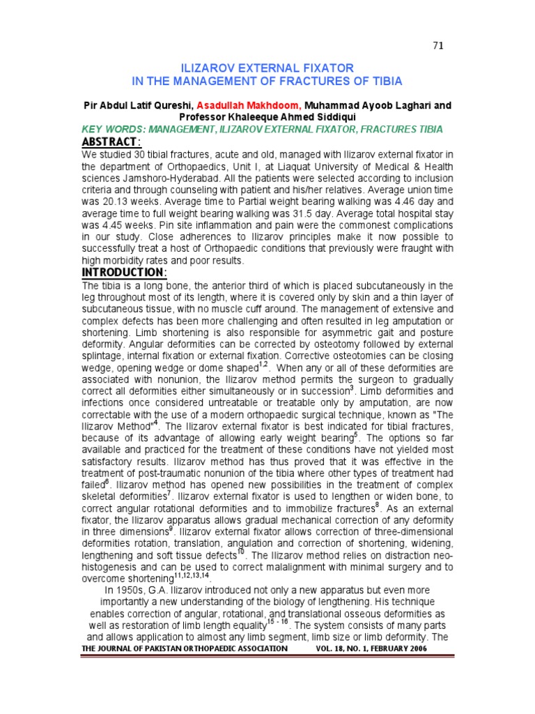 Ilizarov Fixator for Tibial Non-Union | PDF | Surgical Specialties ...