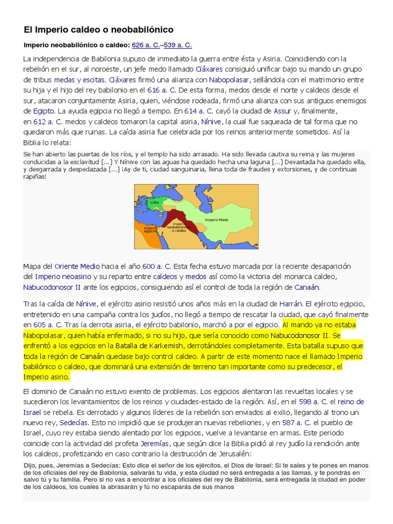 El Imperio Caldeo o Neobabilónico | Babilonia | Asiria