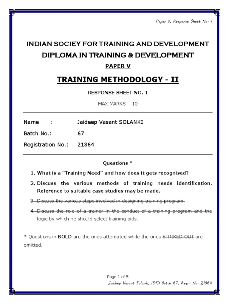 Training Needs Analysis and Methods | PDF | Needs Assessment ...