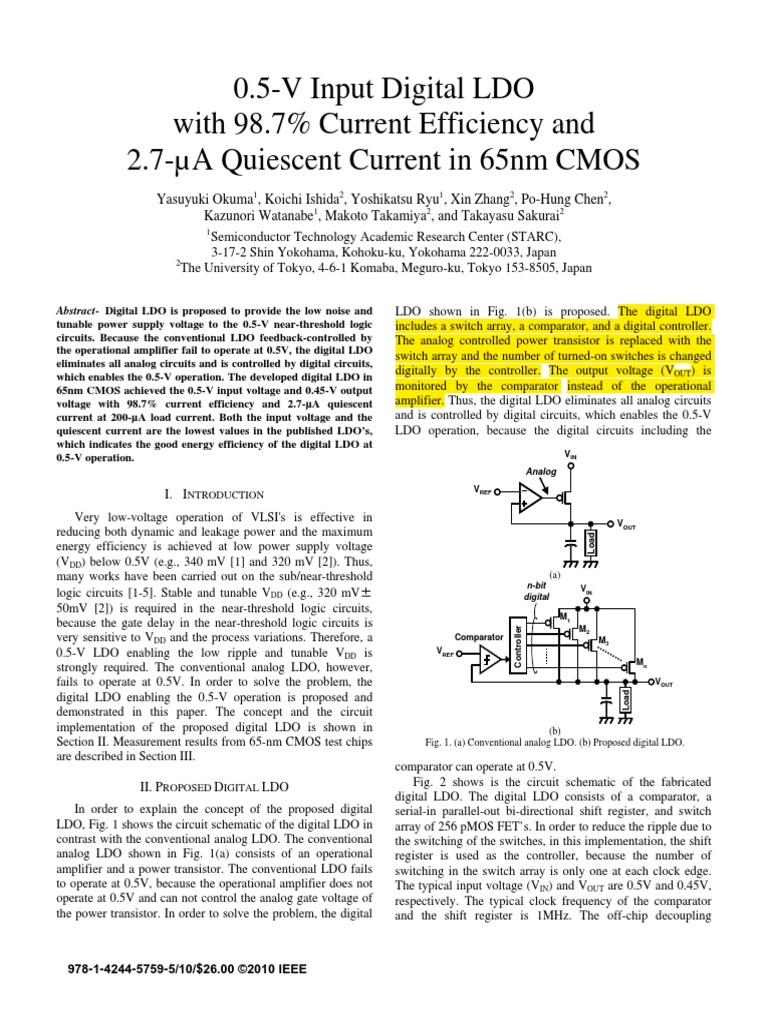 0.5-V Input Digital LDO With 98.7% Current Efficiency and 2.7-ΜA ...
