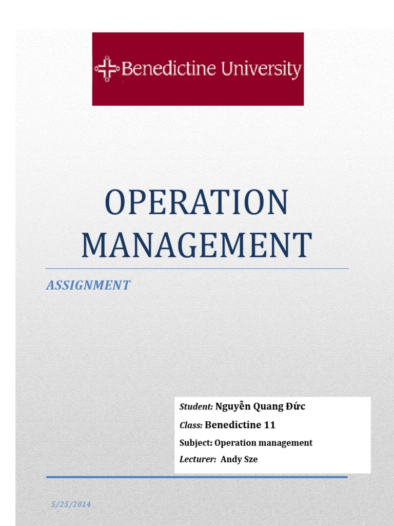 Operation Management: Assignment | PDF | Logistics | Supply Chain ...