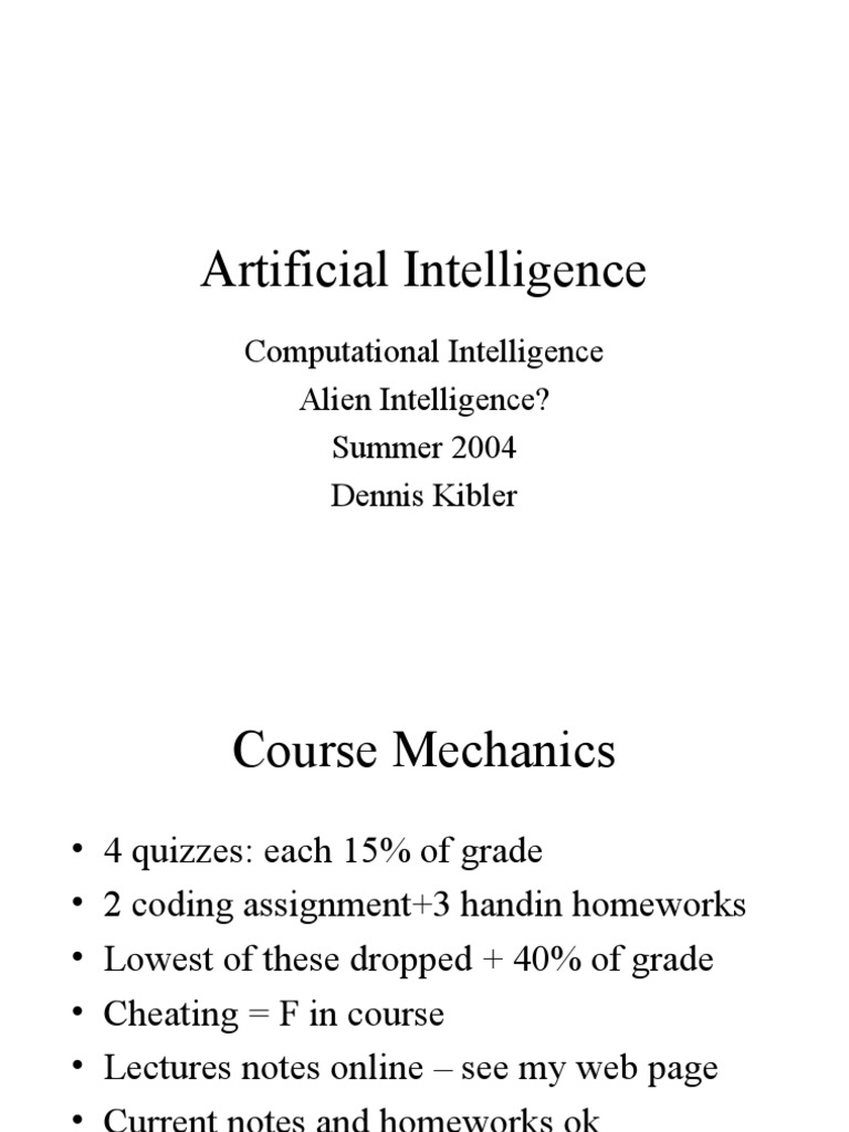 Lec1 AIIntro | PDF | Artificial Intelligence | Intelligence (AI) & Semantics