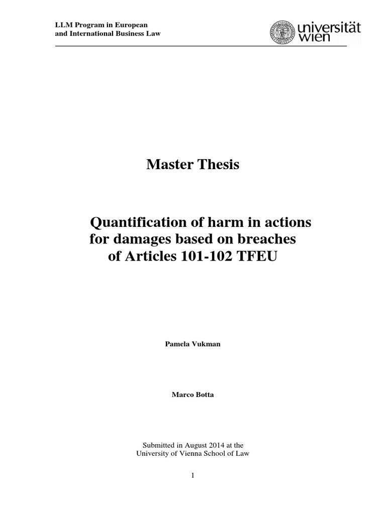 Quantification of Harm in Actions For Damages | PDF | Competition Law ...